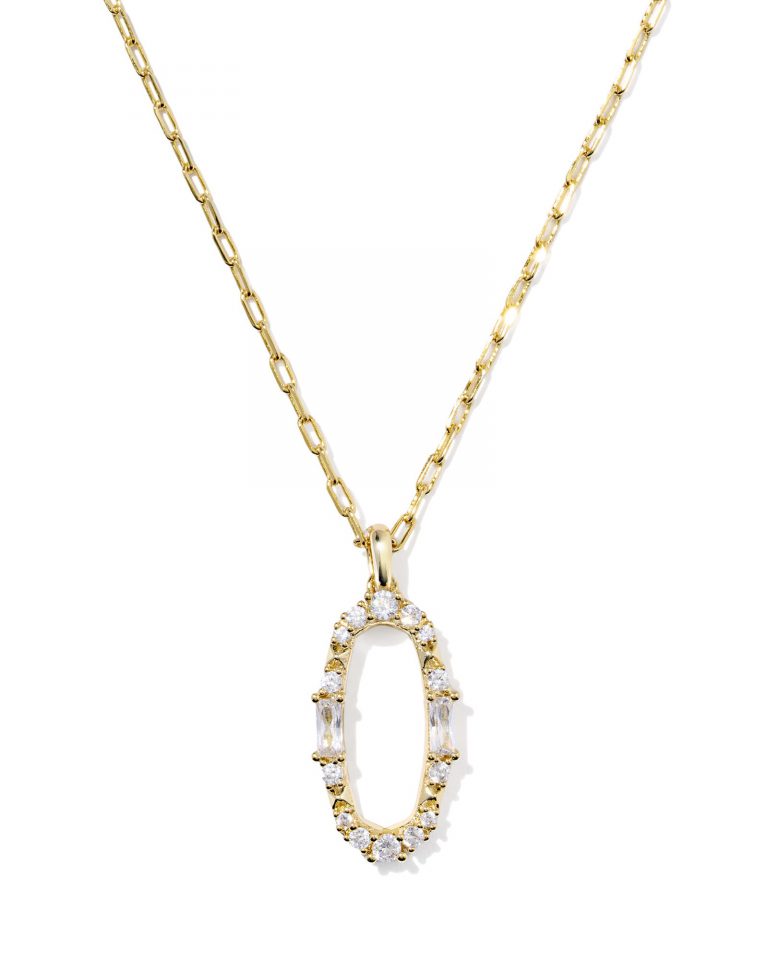 Essie Pave Gold Short Pendant Necklace – Kendra Scott Official ...